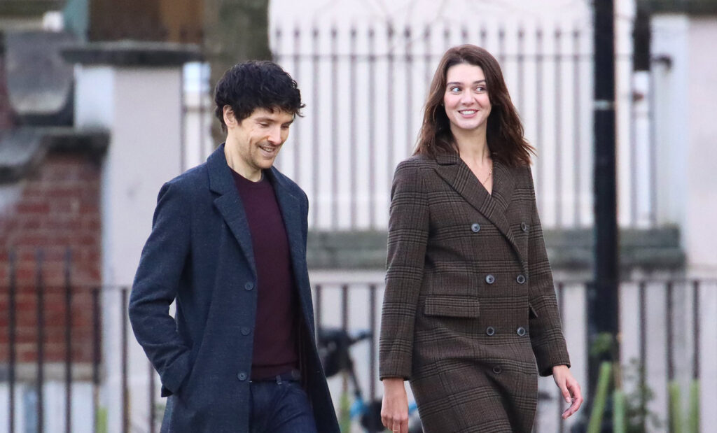 Colin Morgan and Emma Appleton in Bristol on the set of The Killing ...